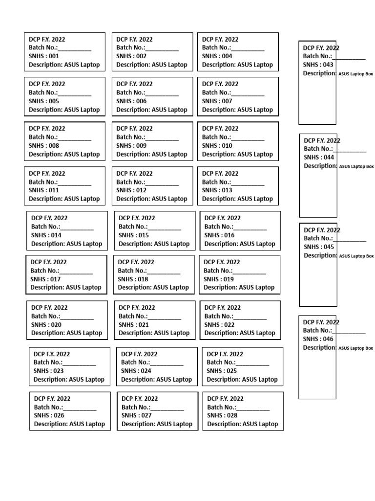 Label - Property Inventory DCP | PDF | Computer Science | Computing