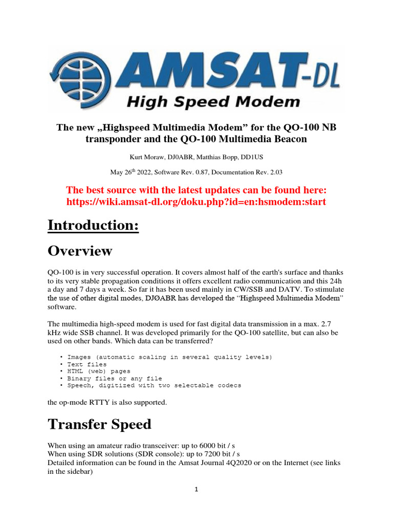Manual HSModem Rev 2.03 | PDF | Bit Rate | Modem
