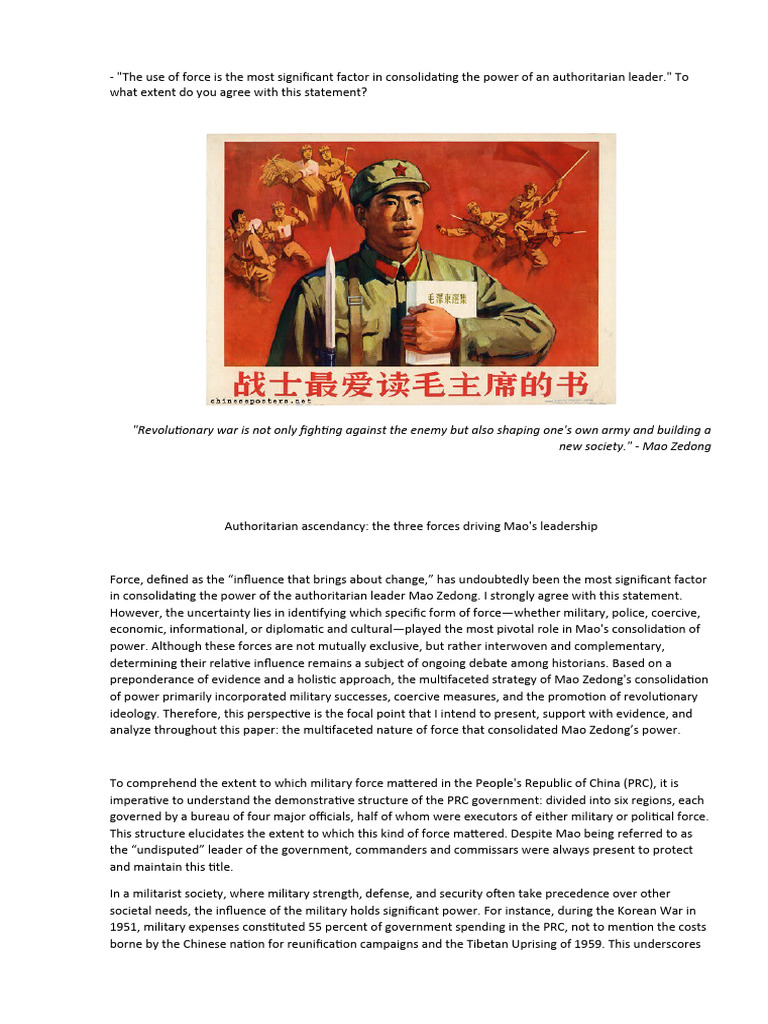 HIS Paper 2 Force Mao | PDF | Mao Zedong | Deng Xiaoping