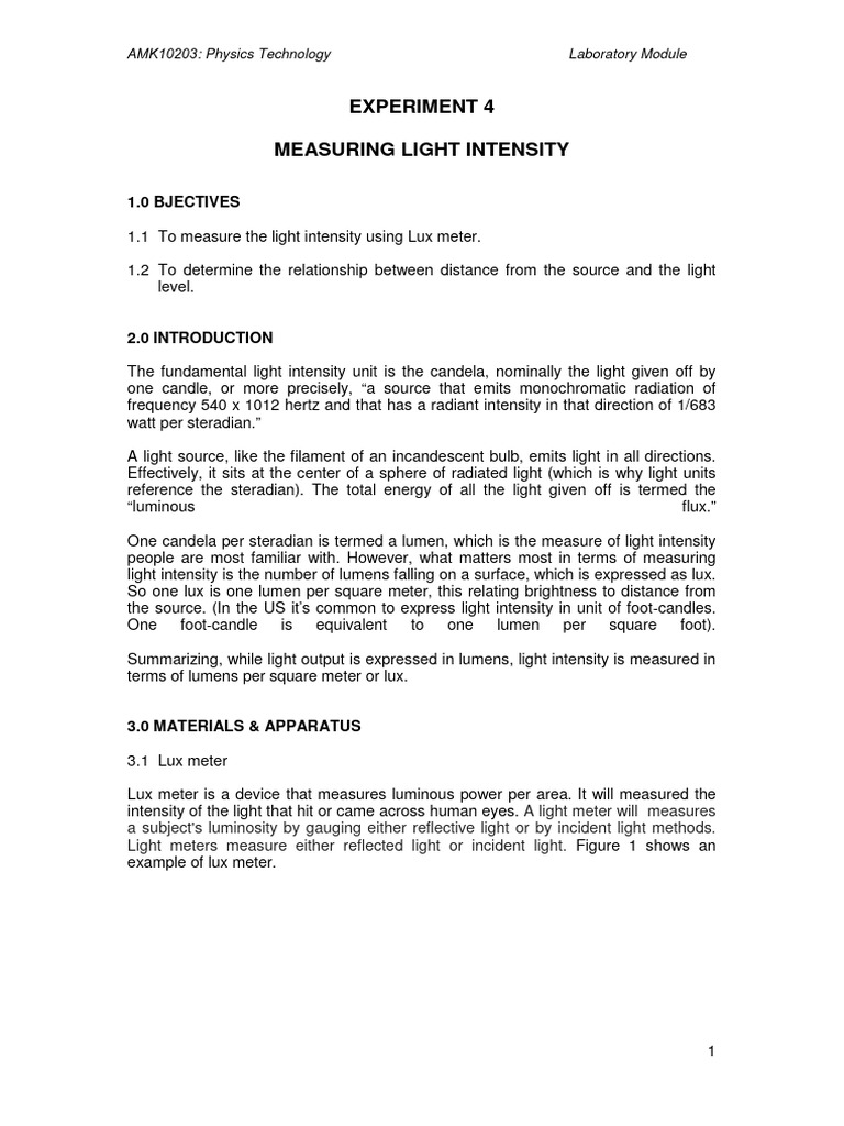 Lab Module 4.0 Amk10203 | PDF | Physical Phenomena | Optics