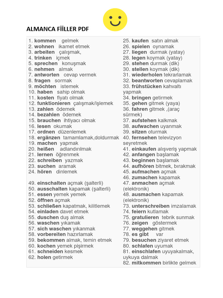 Almanca Fiiller | PDF