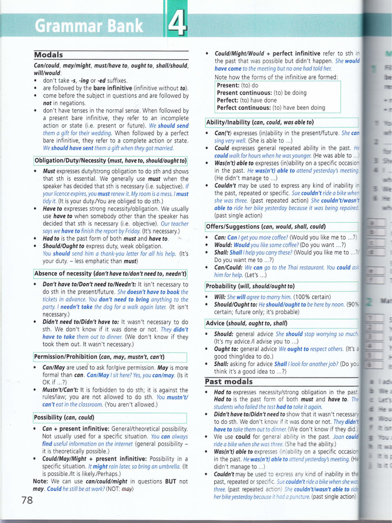 WB Grammar Bank Unit 4 | PDF