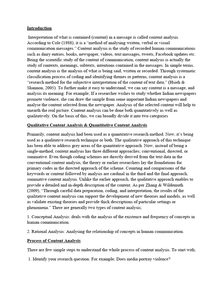Content Analysis | Download Free PDF | Analysis | Qualitative Research