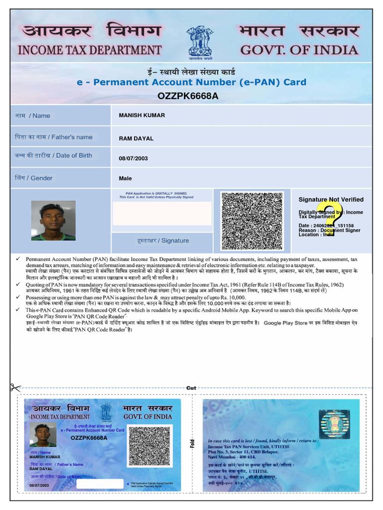Pan_card_manish | PDF