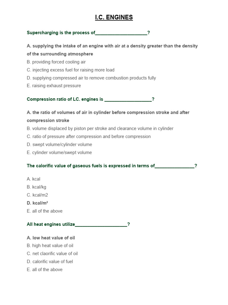I.C. Engines | PDF | Internal Combustion Engine | Diesel Engine