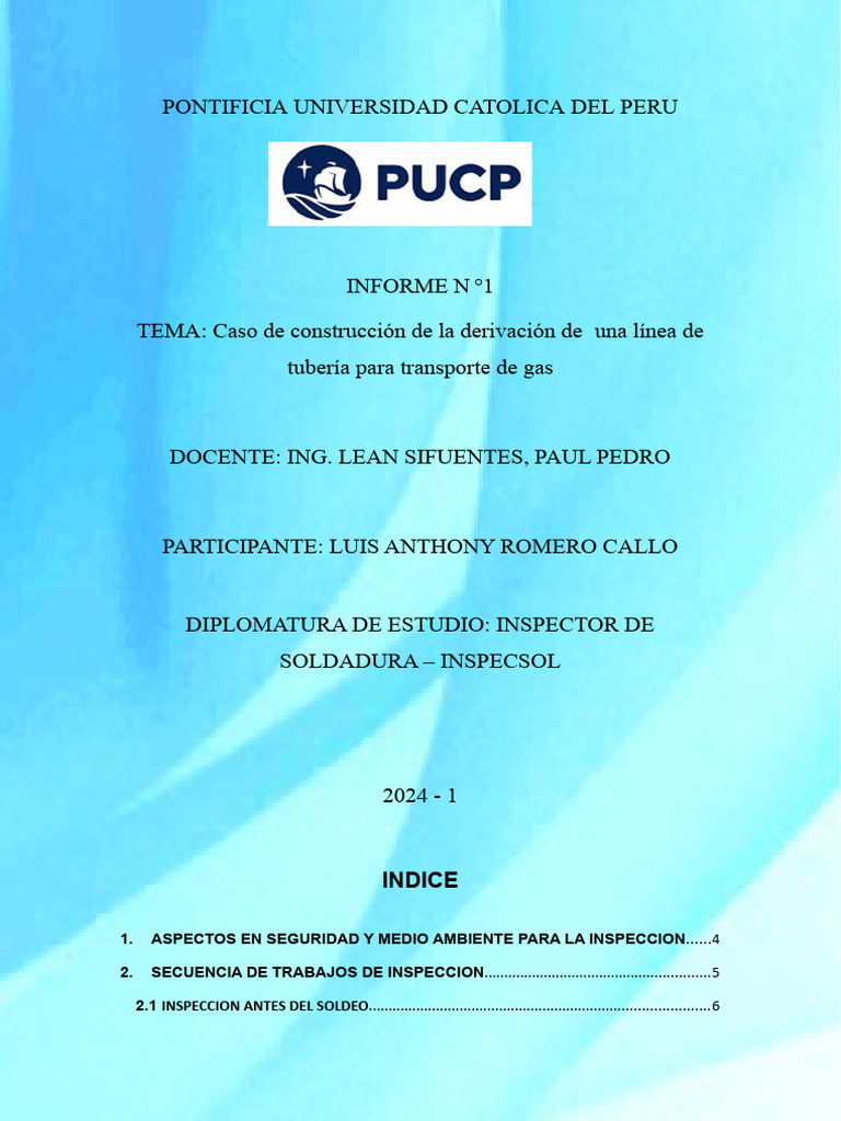 Romero Luis Inf1. | PDF | Soldadura | Construcción
