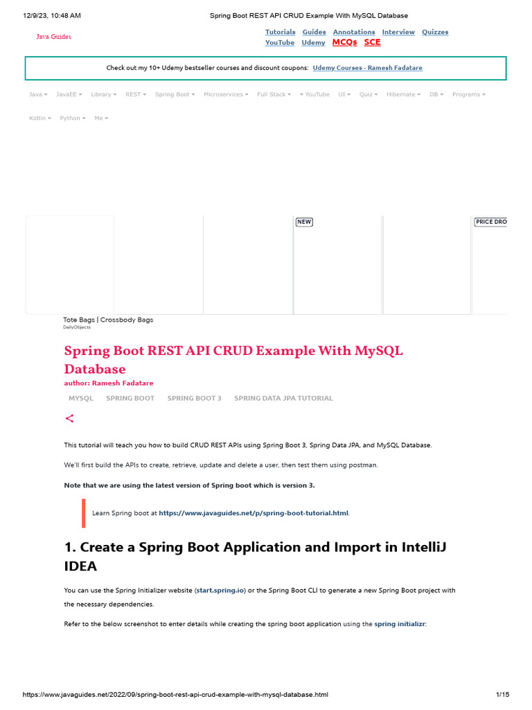 Spring Boot REST API CRUD Example 1 | Download Free PDF | Spring ... Spring Boot REST API CRUD Example 1 | Download Free PDF | Spring ...