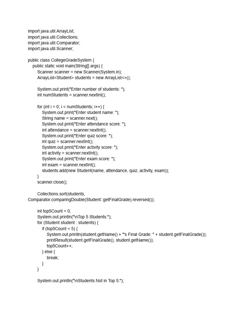 College Grading System Code | PDF | Computer Programming | Software Engineering