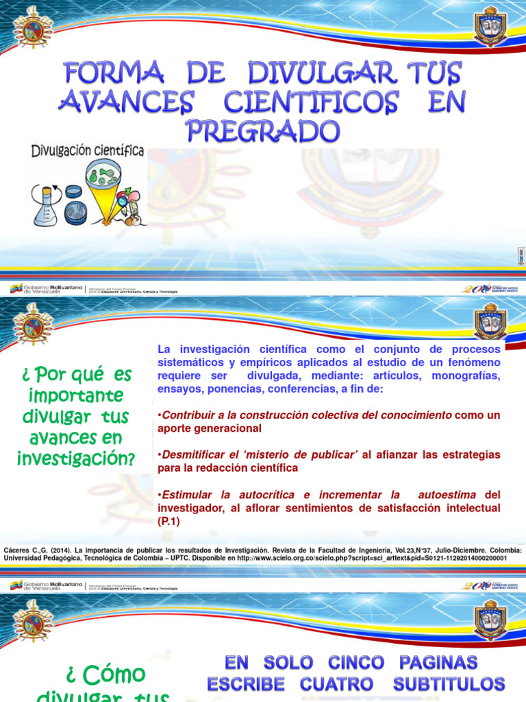 EXPOSICIÓN Formas de Divulgar Tus Avances Cient. | PDF | Science