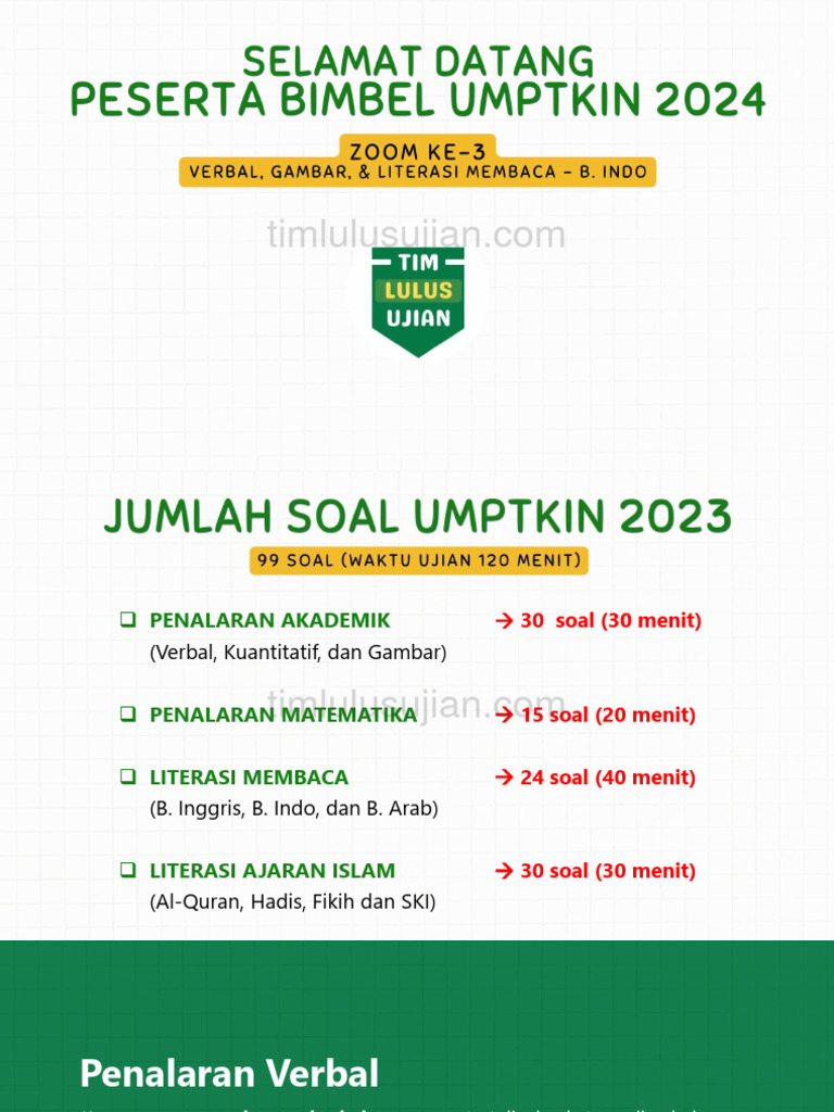 Zoom Umptkin 3 Verbal Gambar Bindo 1 | PDF