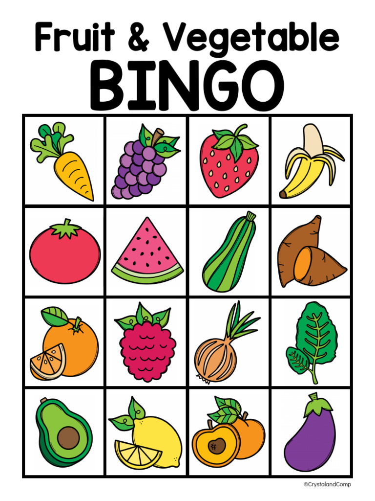 Fruit and Vegetable Bingo | PDF