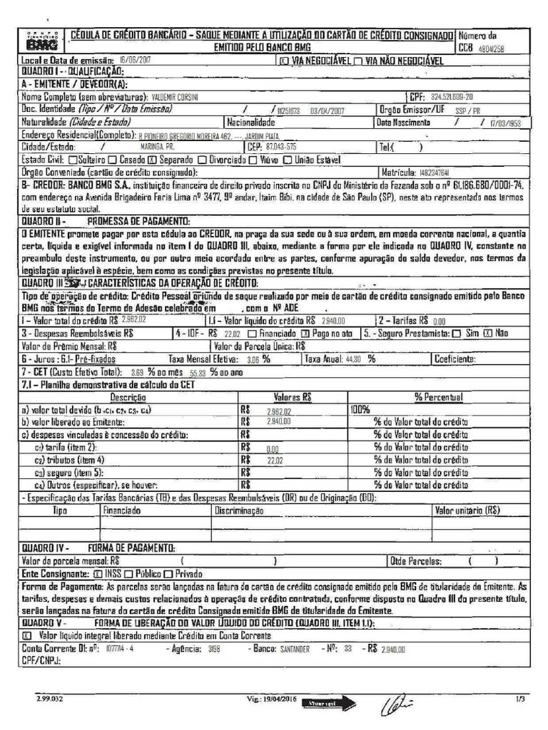 Contrato BMG Removed | PDF