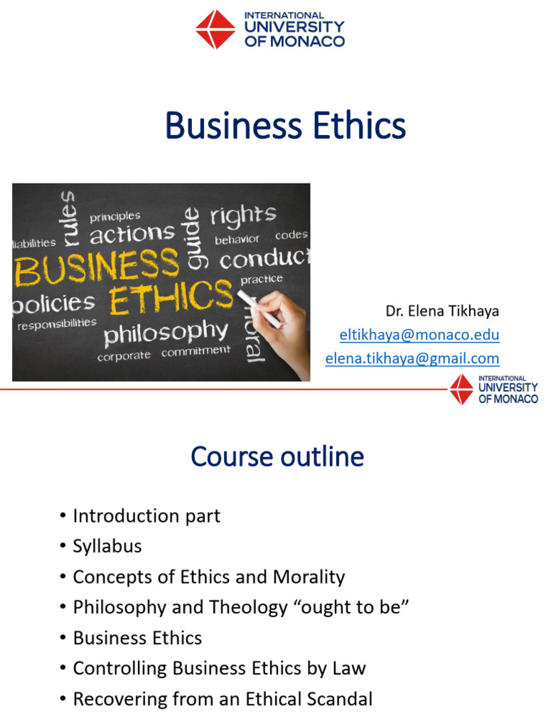 Business Ethics Lecture 1 - 22 - 01 - 24 - SS | PDF | Utilitarianism | Business Ethics