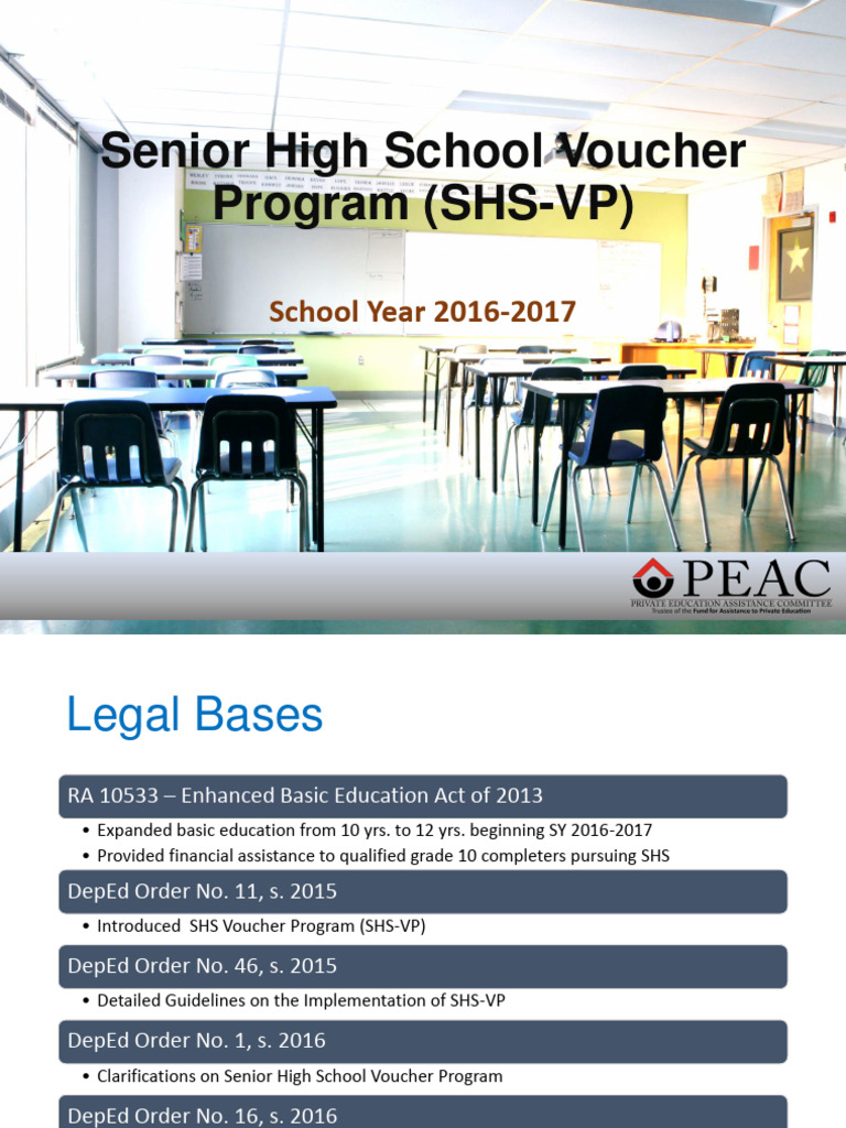 SHS VP Guidelines | Download Free PDF | School Voucher