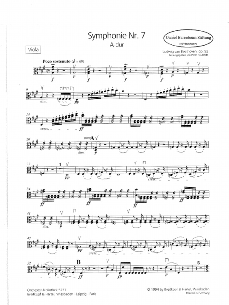 Beethoven Symphony No. 7 op.92 - Va | PDF