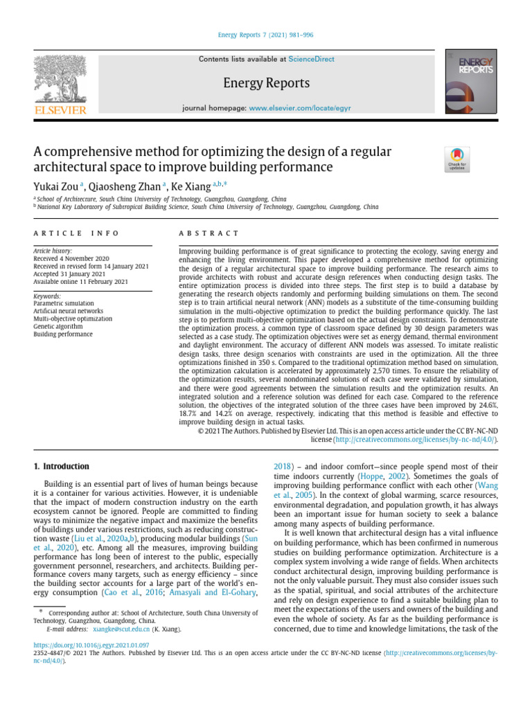 A Comprehensive Method For Optimizing The Design of A Regular A - 2021 ...