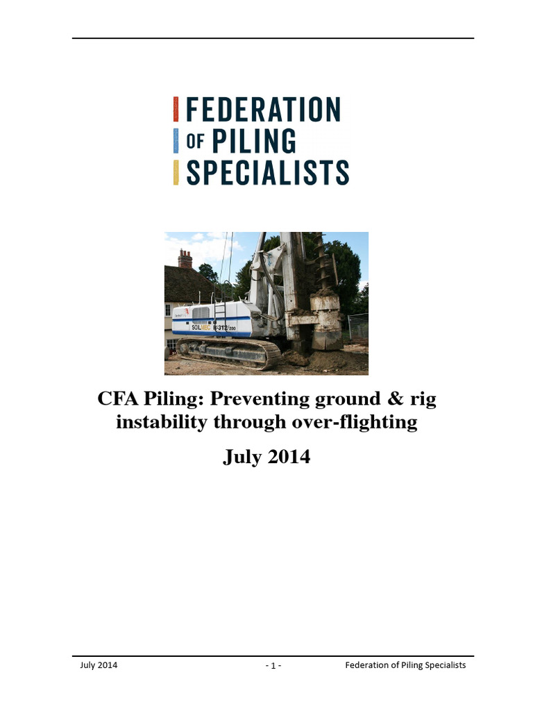 CFA Piling Preventing Ground Rig Instability Through Over Flighting ...
