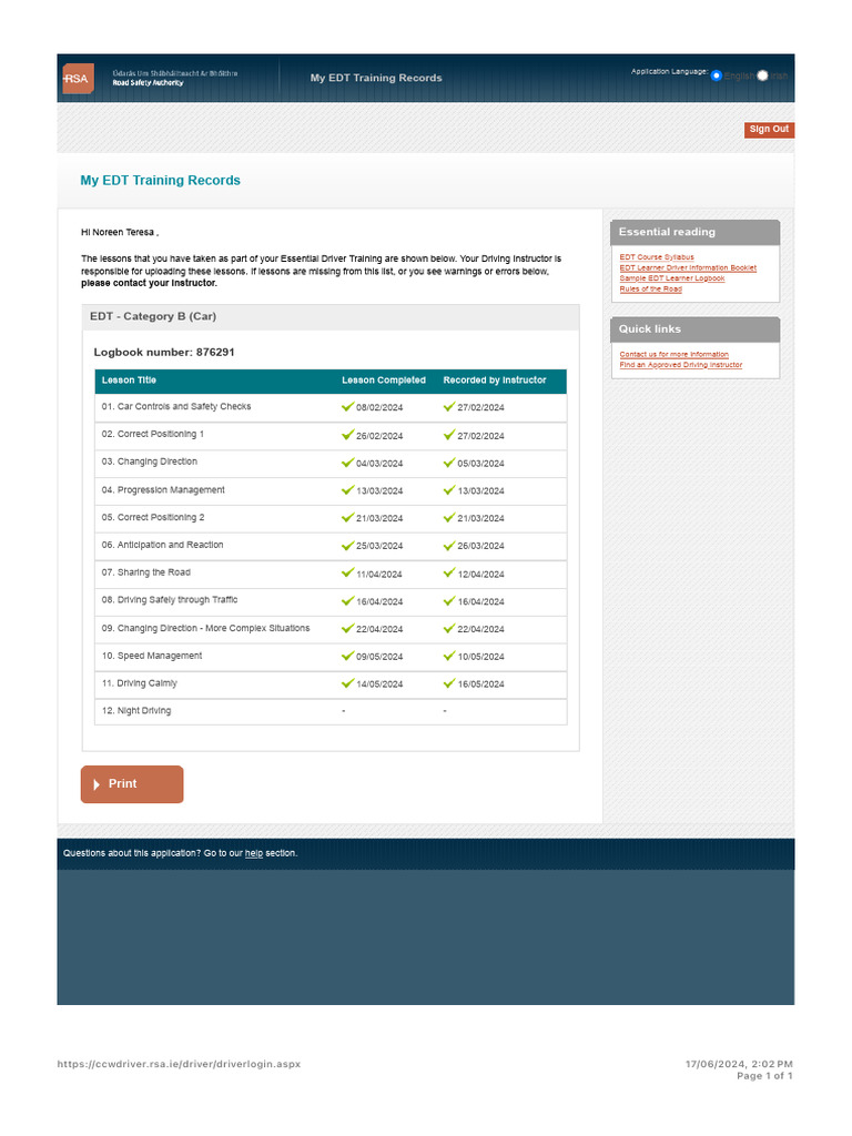 RSA EDT - Training Records | PDF | Land Transport | Transport