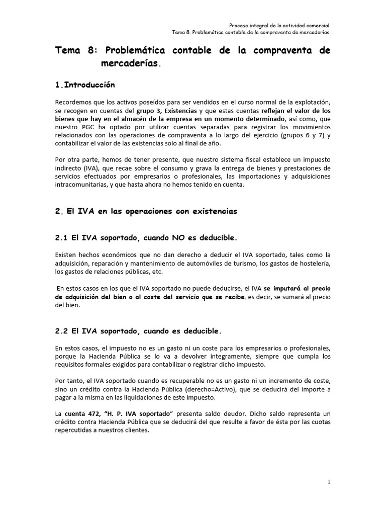 Tema 8. Problematica Contable de Las Compras y Ventas 20-21 | Descargar ...