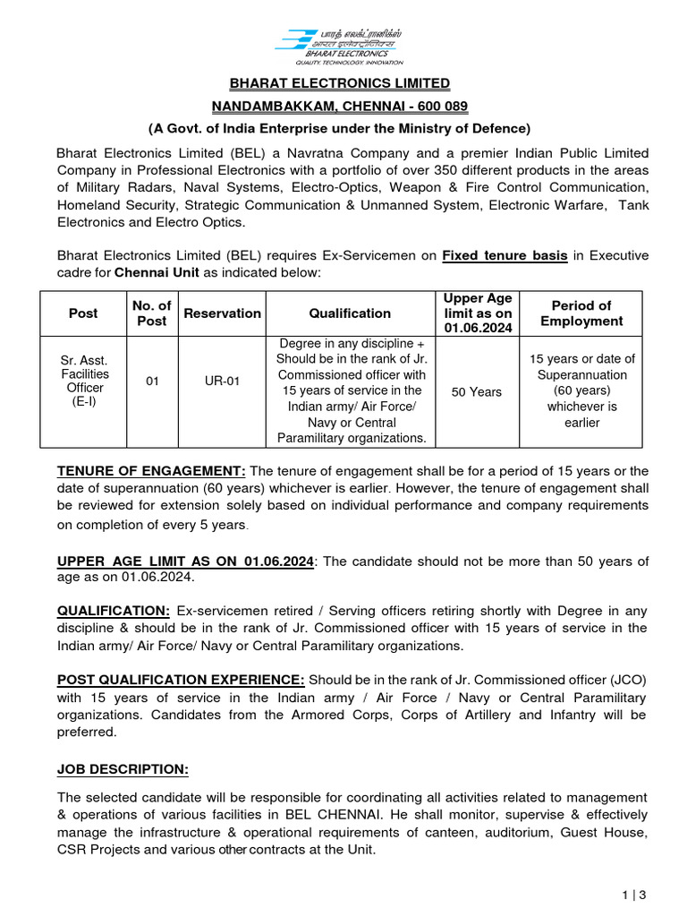 SR Asst Facility Officer WEB AD ENG | PDF