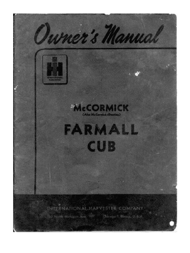 1950 - Cub Owner's Manual | PDF