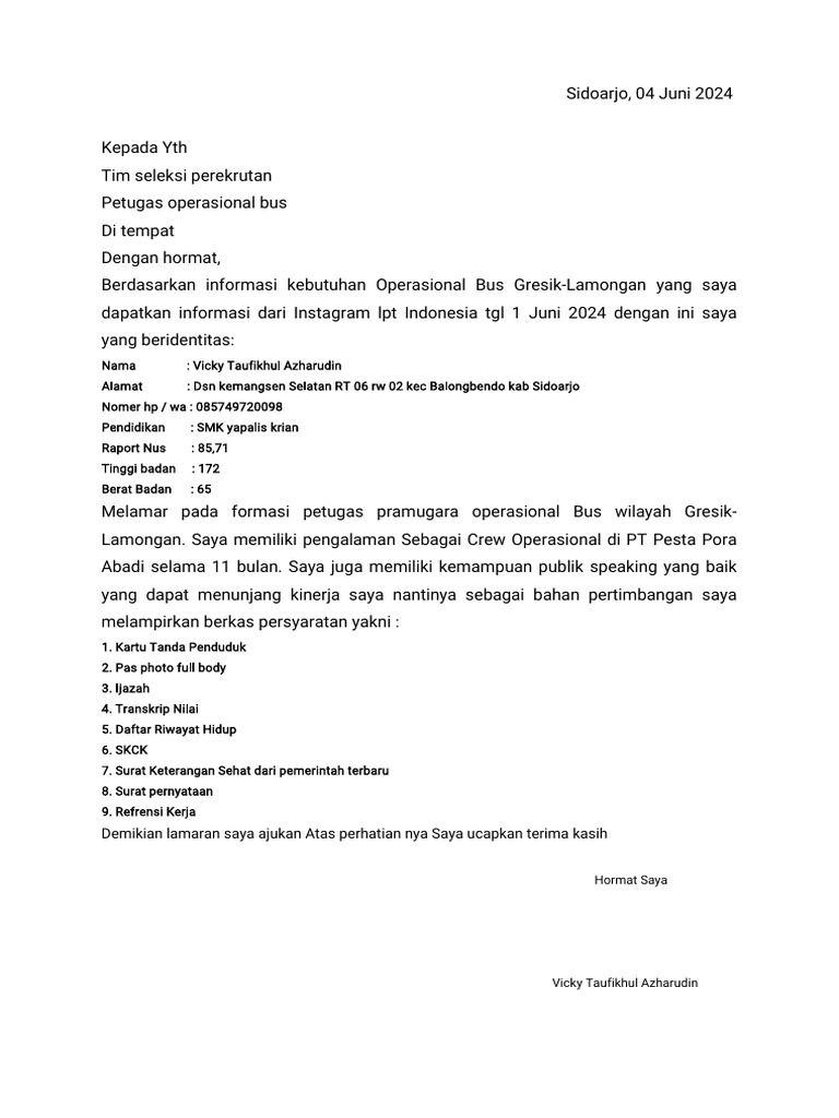 Lamaran Pekerjaan Trans Jatim 2024 | PDF | Karier & Perkembangan