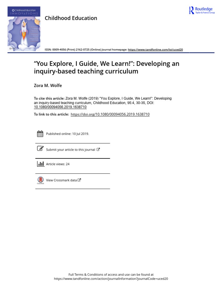 You Explore I Guide We Learn Developing An Inquiry Based Teaching ...