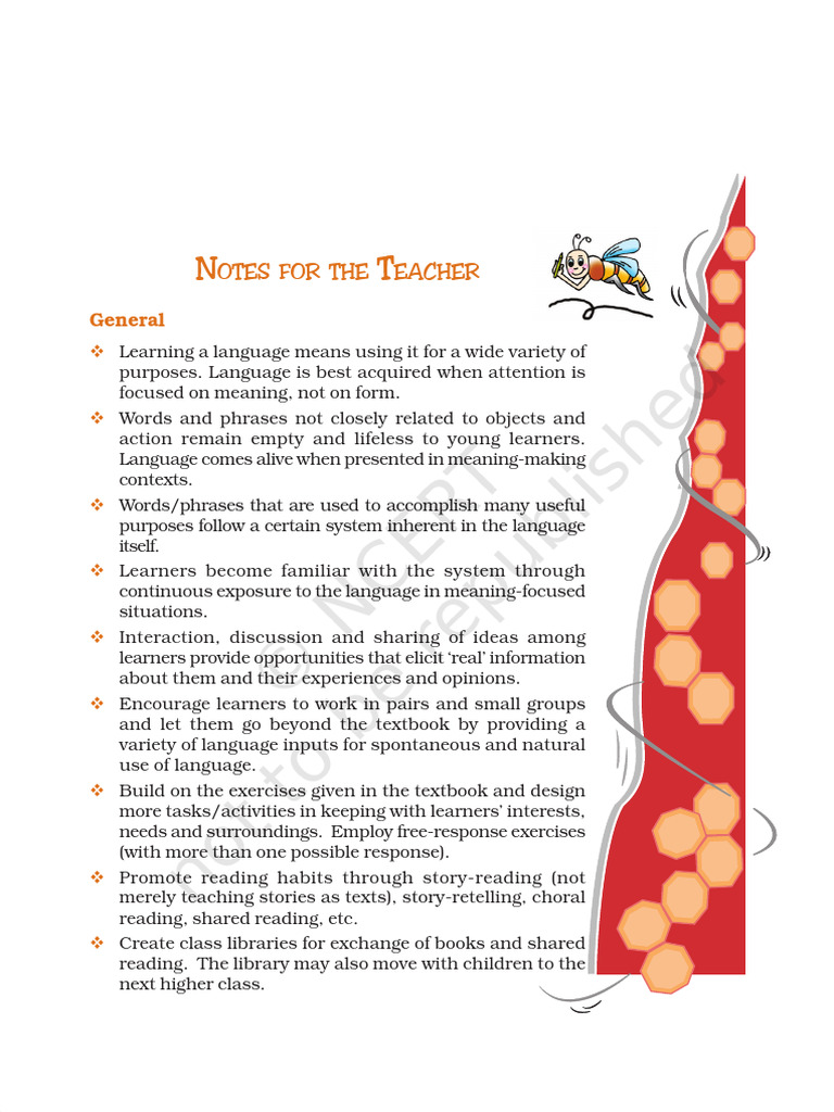 Otes FOR THE Eacher: General | PDF | Reading Comprehension | Reading ...