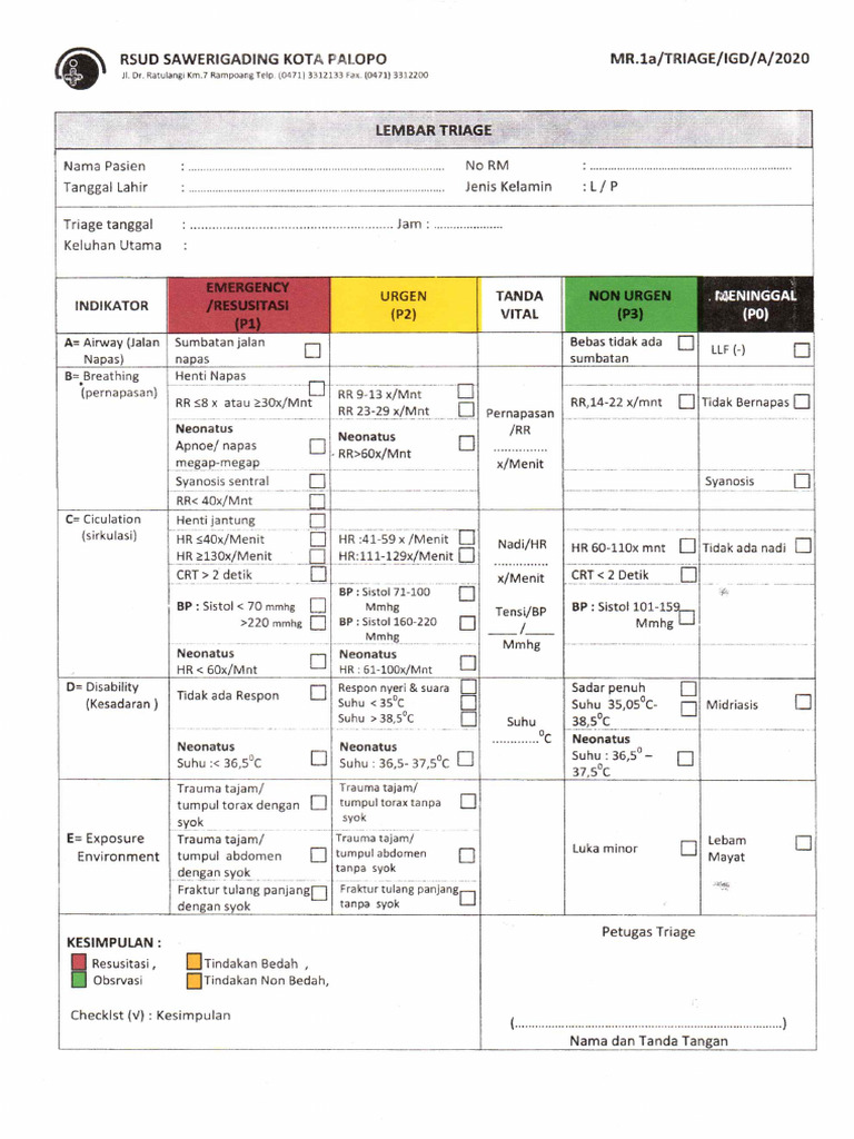 Lembar Triage | PDF