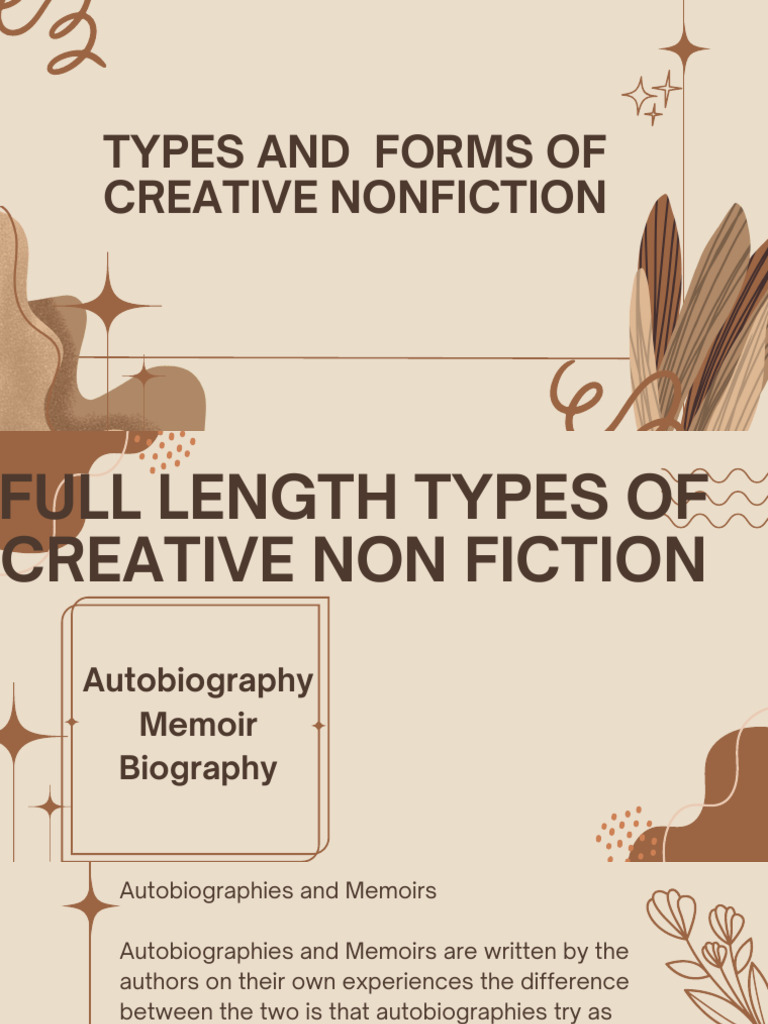 Types and Forms of Creative Non Fiction | Download Free PDF | Creative ...