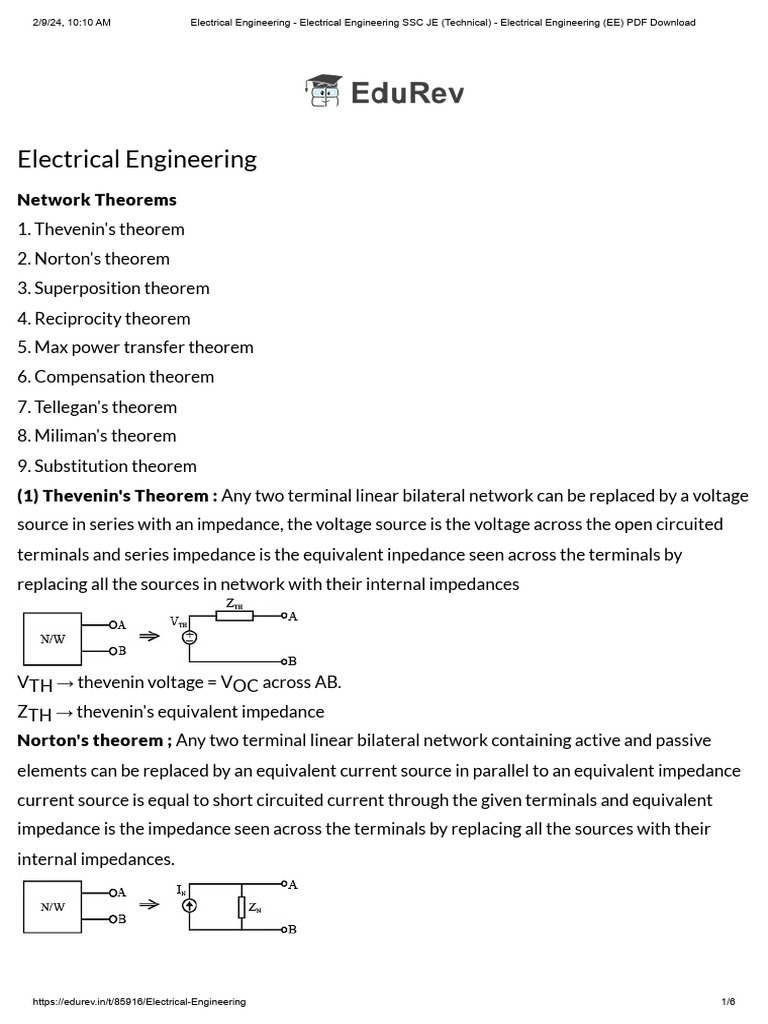 Electrical Engineering - Electrical Engineering SSC JE (Technical ...