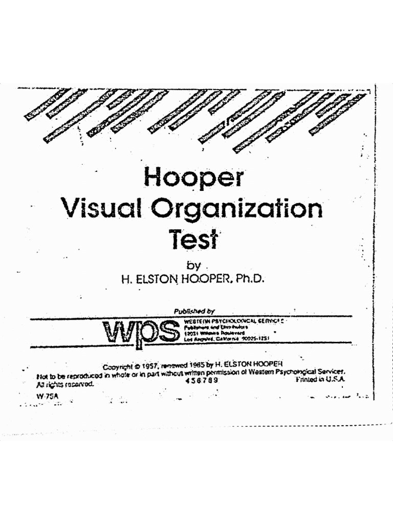 Hooper Visual Organization Test | PDF
