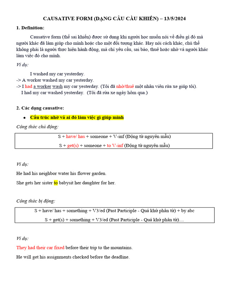 Causative Form | PDF