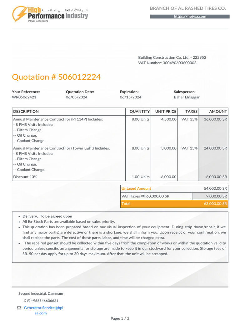 Quotation - S06012224 | PDF | Value Added Tax | Receipt