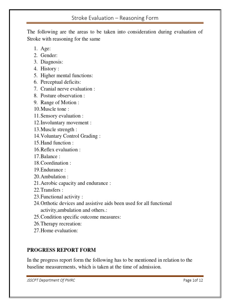 CVA Reasoning Form PMRC | PDF | Stroke | Neuroscience