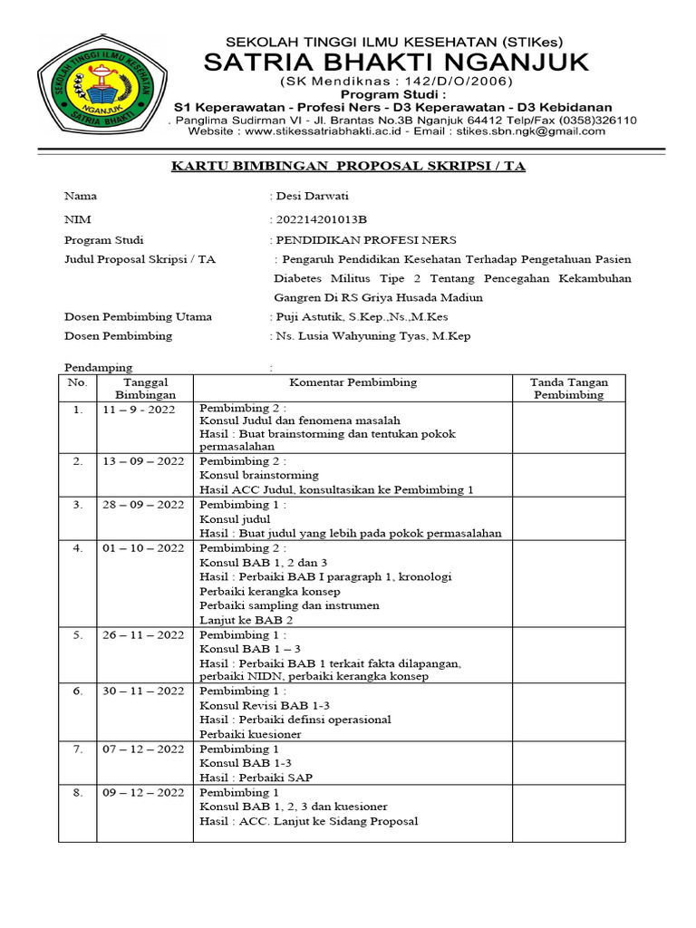 Format Lembar Konsul (2) - 1 | PDF