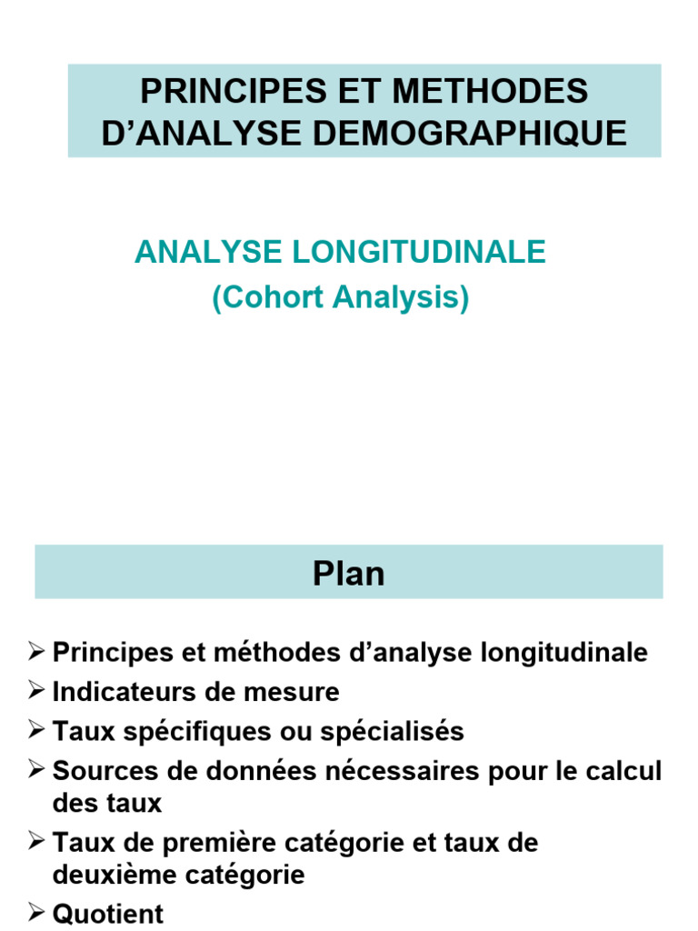 Analyse Longitudinale en Démographie | PDF | Démographie | Extinction
