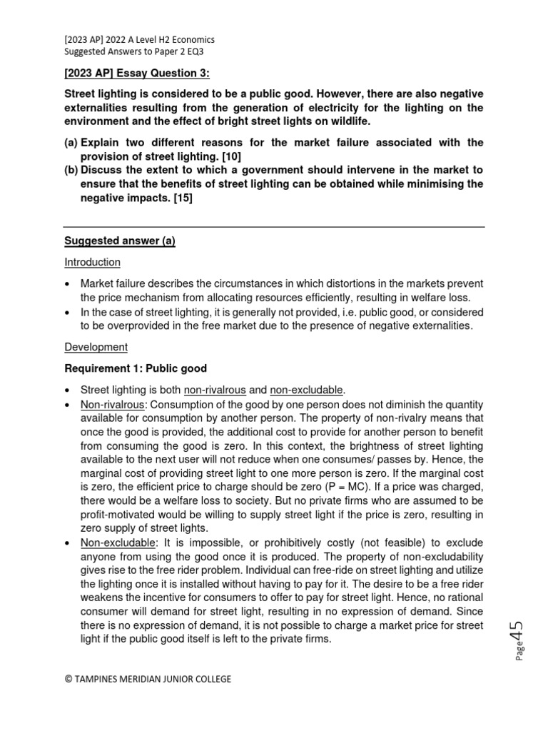 2022 A Level H2 EQ3 - For AP | PDF | Externality | Subsidy