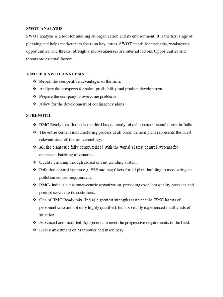 Swot Analysis | PDF | Swot Analysis | Employment