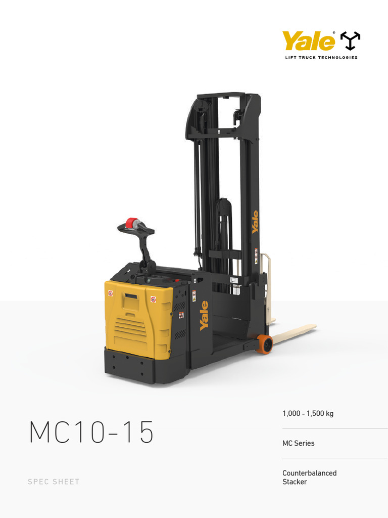 Yale mc10 15 c860 Spec Sheet Rev 00 en Low Res | PDF | Vehicles | Transport