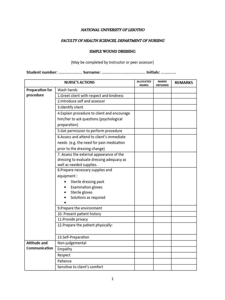 Simple Wound Dressing Pdf Wound Hand Washing