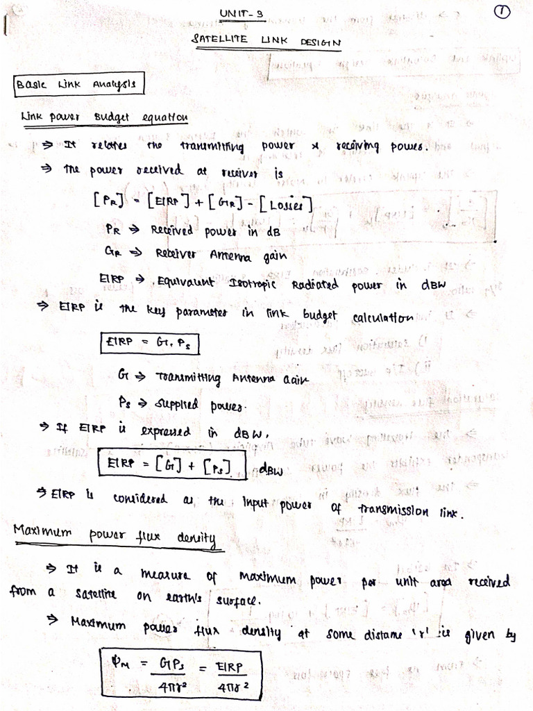 Unit-3 Satellite Link Design Notes | PDF