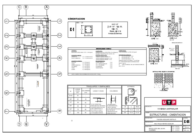 Plano Cimentacion | PDF | Albañilería | Edificios y estructuras