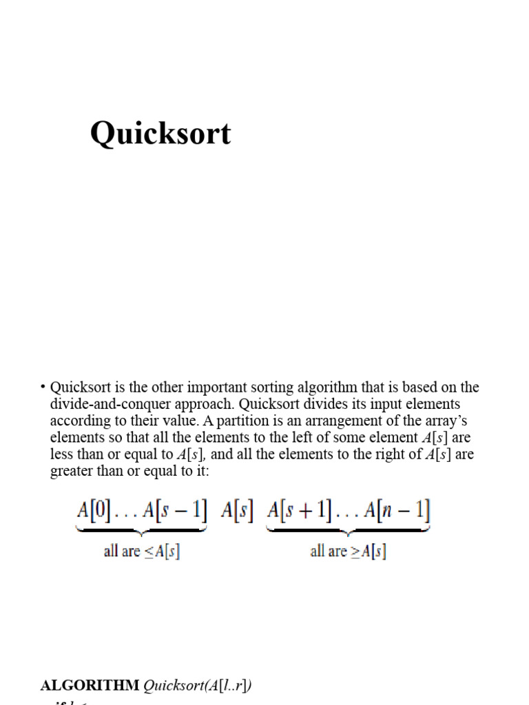Quicksort | Download Free PDF | Theoretical Computer Science | Applied Mathematics