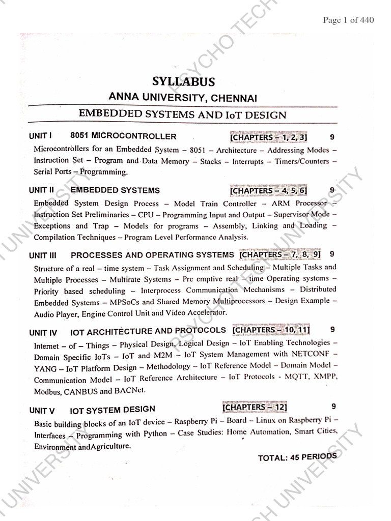 Et3491 Embedded System and Iot Design (Lakshmi Publication Reg 2021 Dr ...