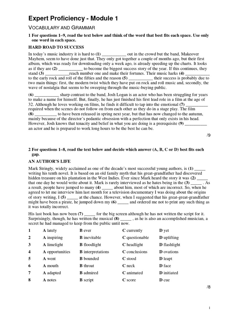 Module_1_Test | PDF | Audition