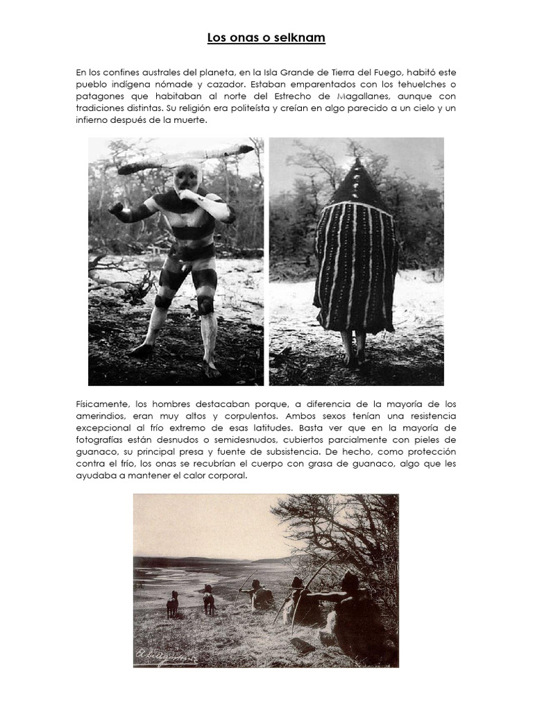 Los onas o selknam | PDF