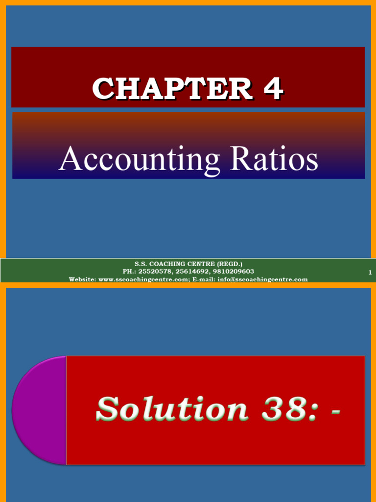 Accounting Ratios EXAMPLES Q38 To 71 - 2023-24 | PDF | Equity (Finance ...