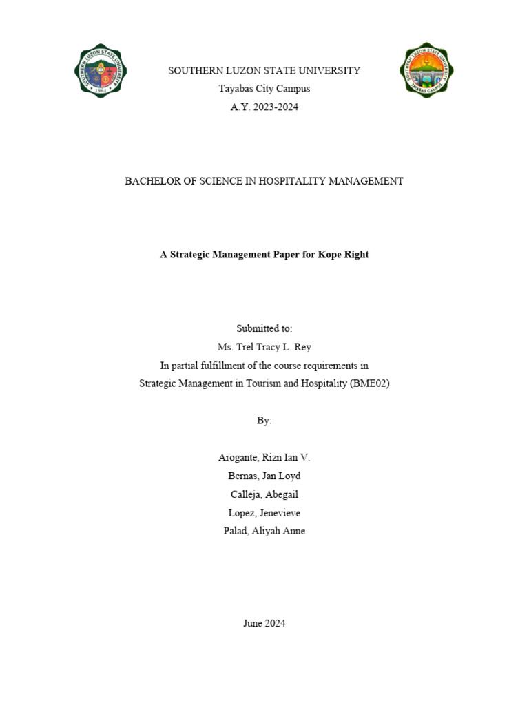 Strama Paper Format (2) | PDF | Strategic Management | Coffee