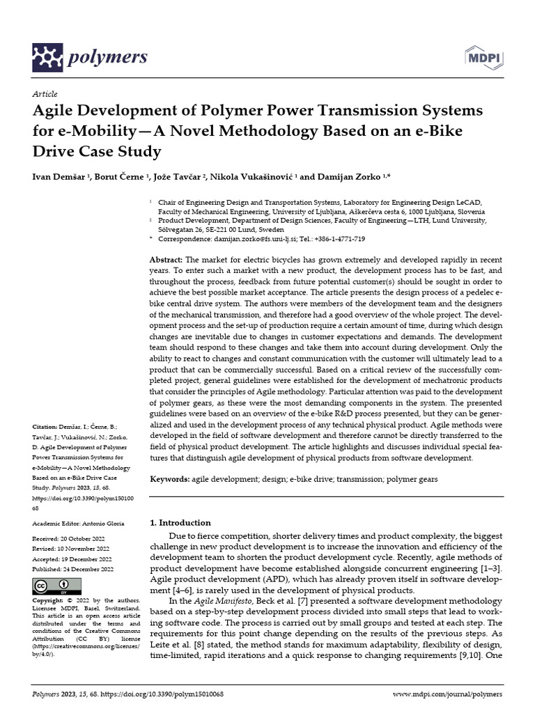 Agile Development of Polymer Power Transmission Sy | PDF | Agile Software Development | Electric ...